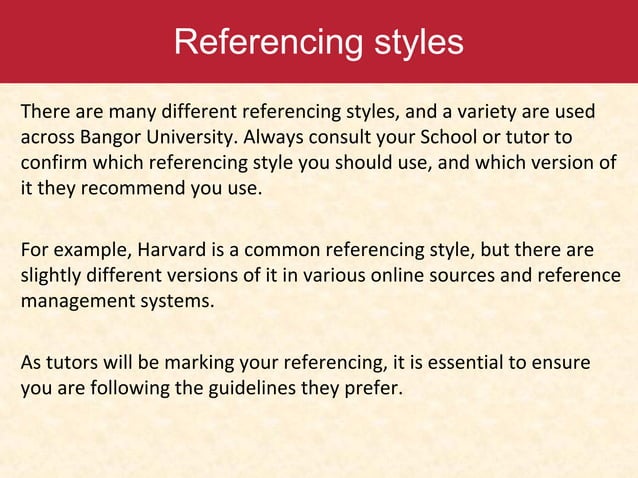Information Skills: 5. Referencing & Copyright (Natural Sciences, Bangor University) | PPT