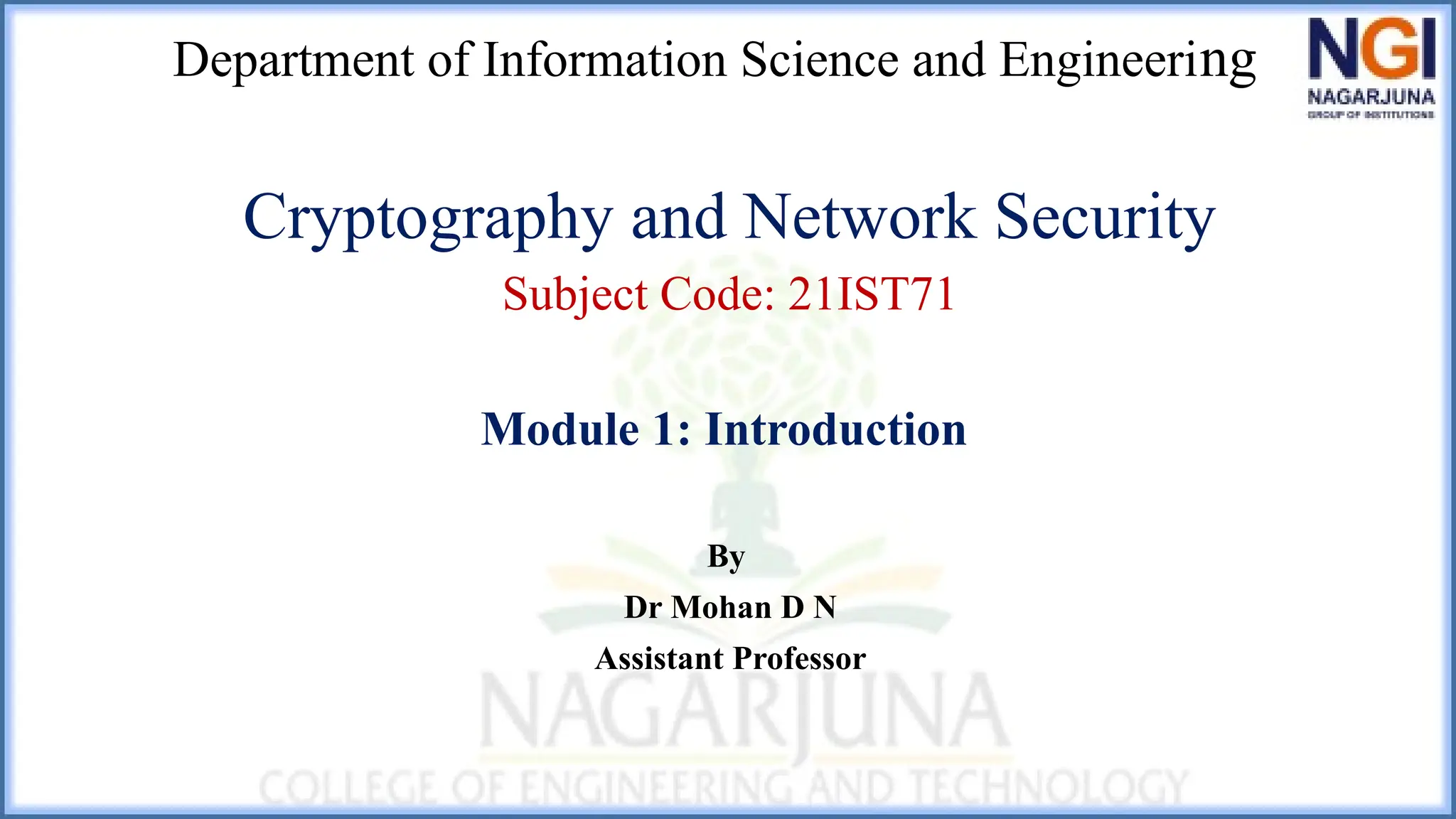 CNS Module 1 in cryptography and network security | PPTX