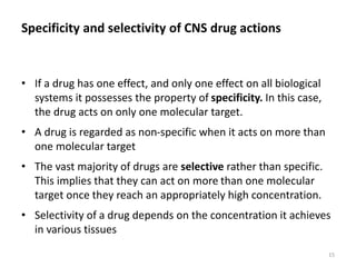 CNS PHARMACOLOGY INTRODUCTION - NEUROTRANSMITTERS & MECHANISMS OF DRUG ...
