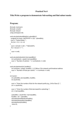 COMPUTER NETWORKS AND SECURITY PRACTICAL | PDF