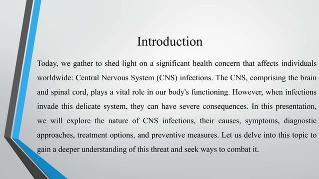 Central Nervous System Infection | PPTX | Brain and Nervous System ...
