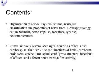 Central Nervous System (F.Y B Pharm Sem-II) | PPT