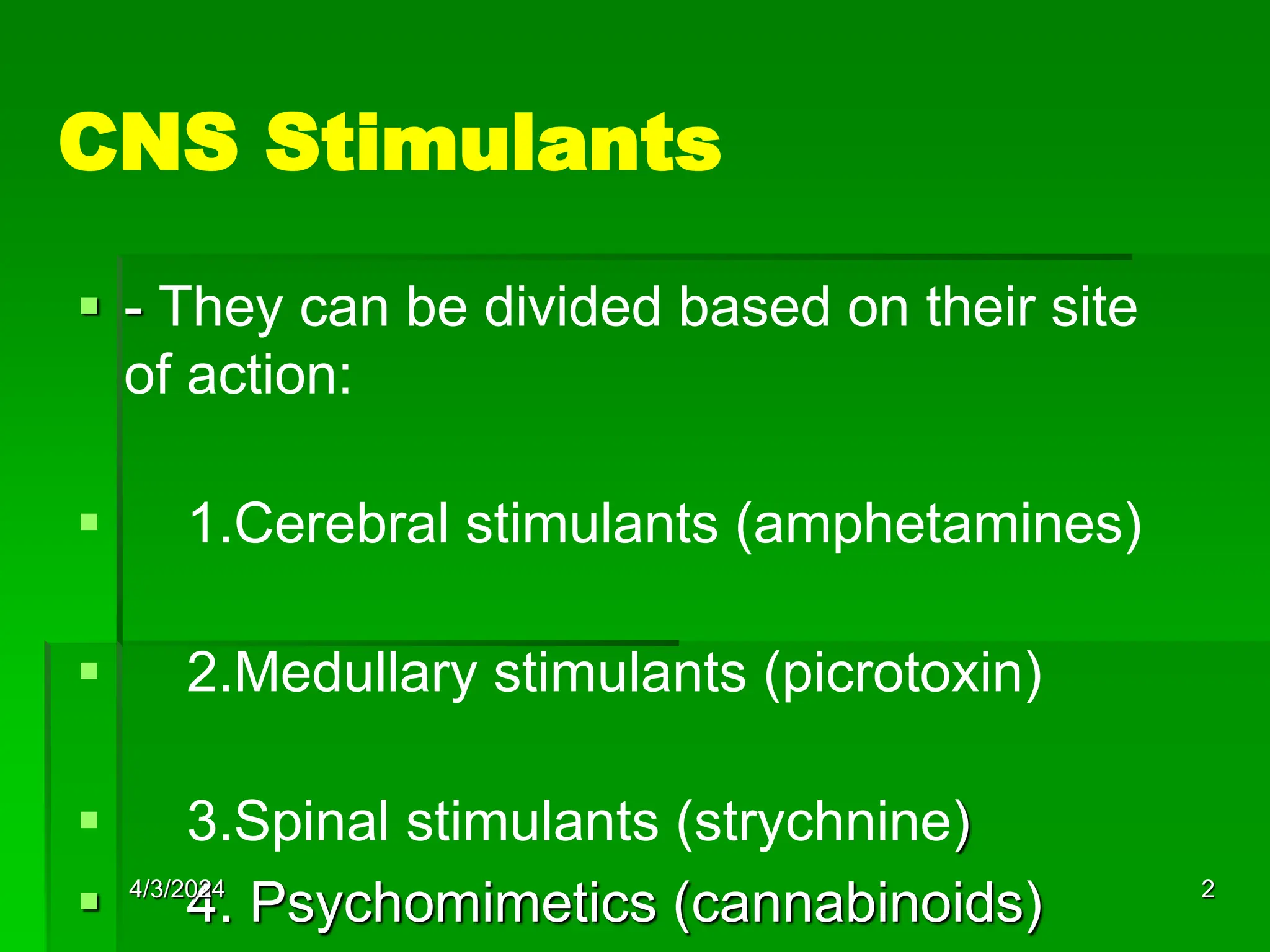 Central Nervous System Stimulants presentation | PPT