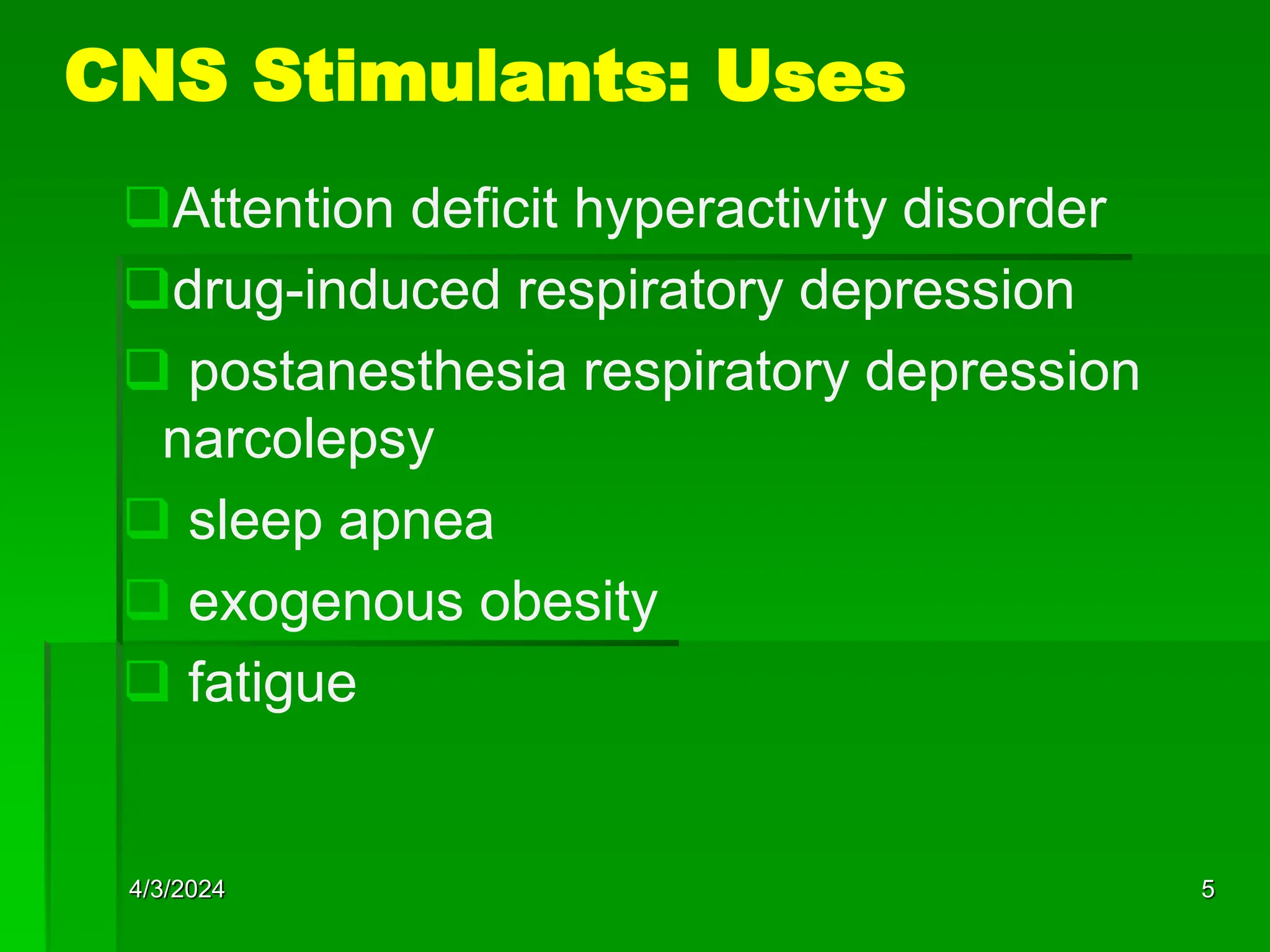 Central Nervous System Stimulants presentation | PPT