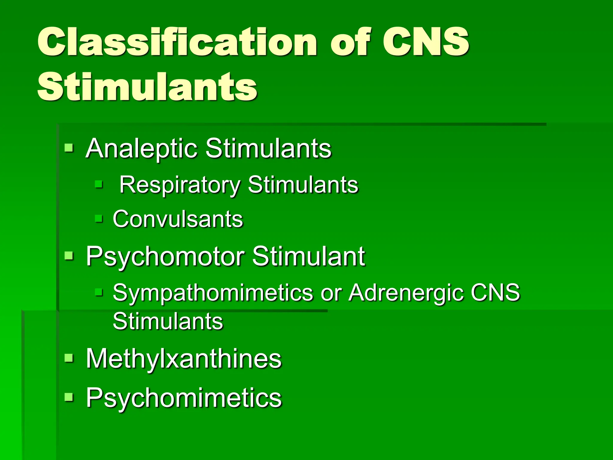 Central Nervous System Stimulants presentation | PPT