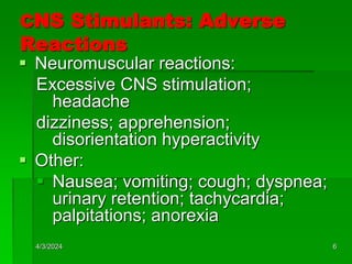Central Nervous System Stimulants presentation | PPT