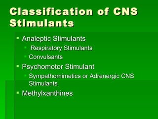 Cns stimulants | PPT