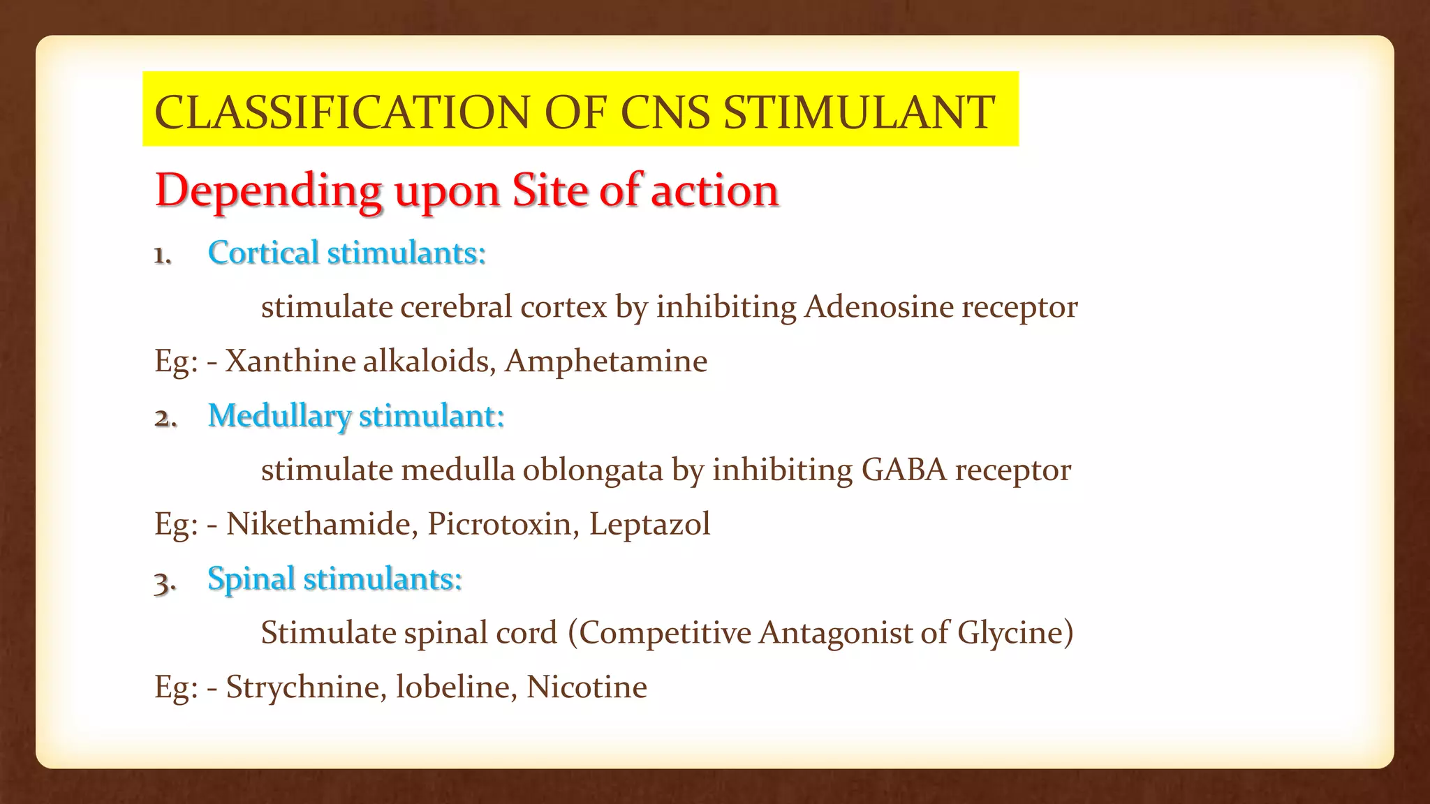 CNS stimulants | PPTX