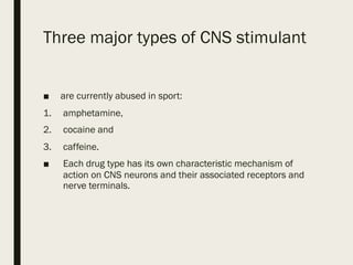 CNS Stimulants Amphitamines CNS stimulants | PDF