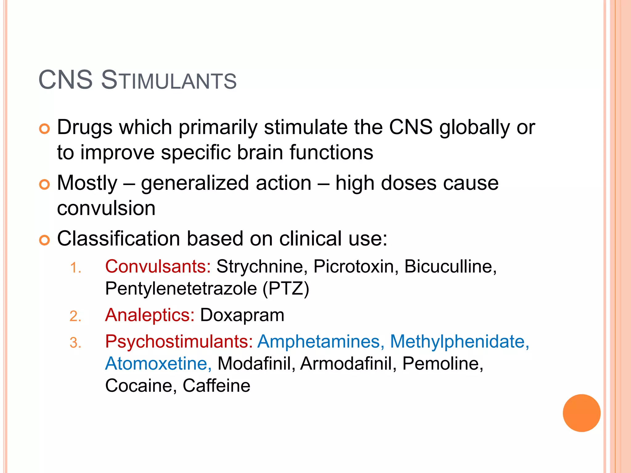 CNS stimulants and cognition enhancers | PPT
