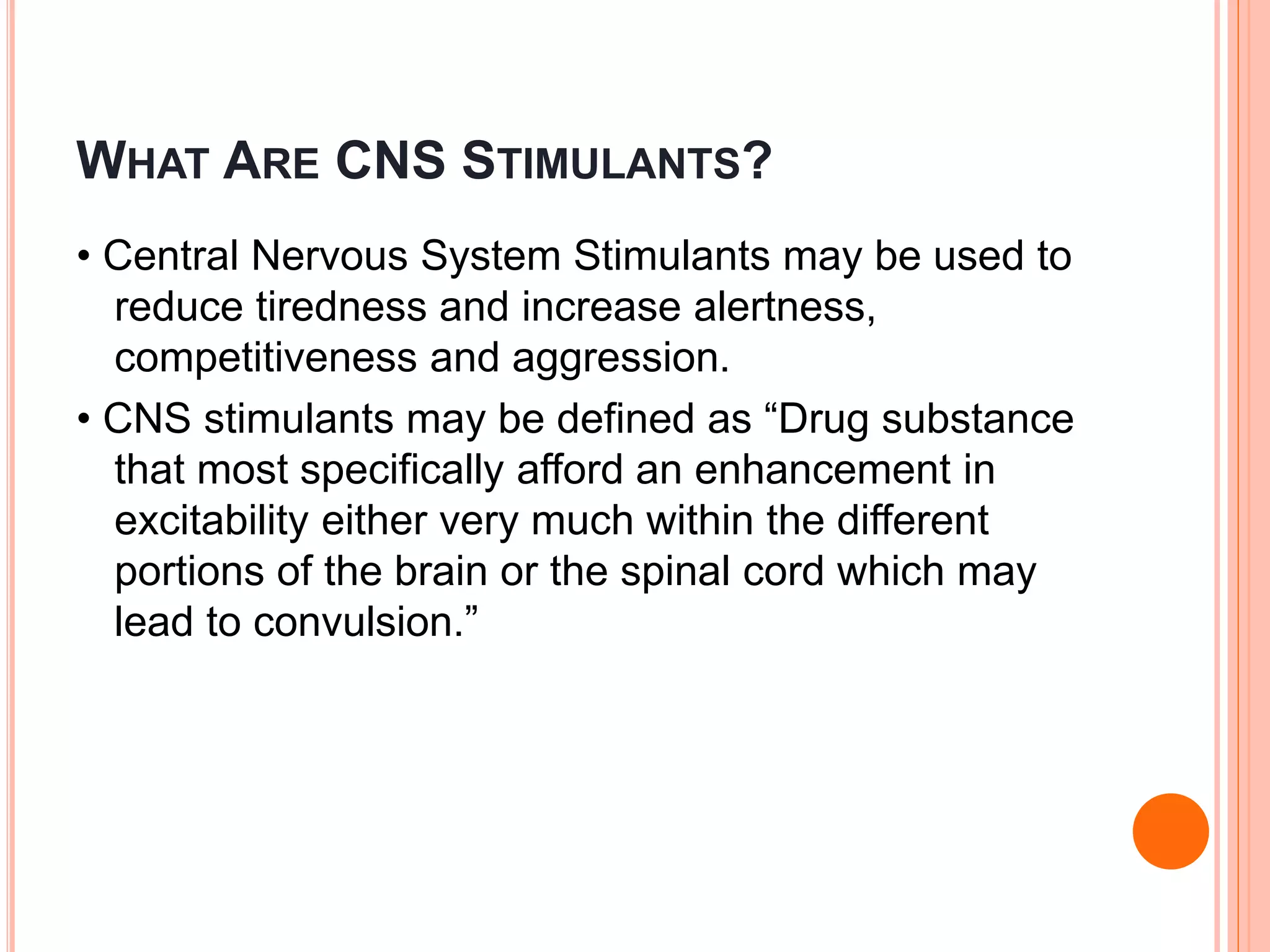 Cns stimulants and depressants screening models | PPTX