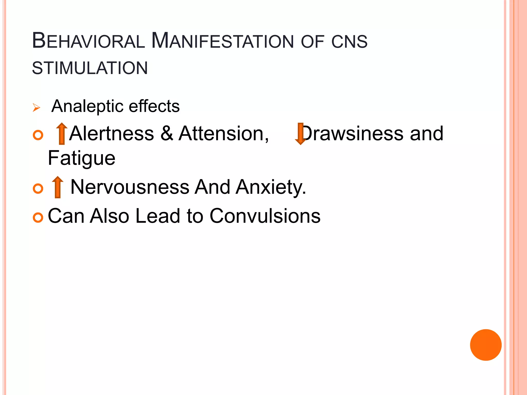 Cns stimulants and depressants screening models | PPTX