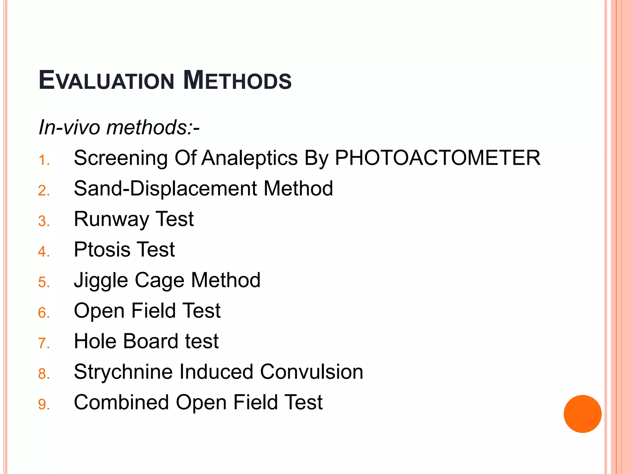 Cns stimulants and depressants screening models | PPTX
