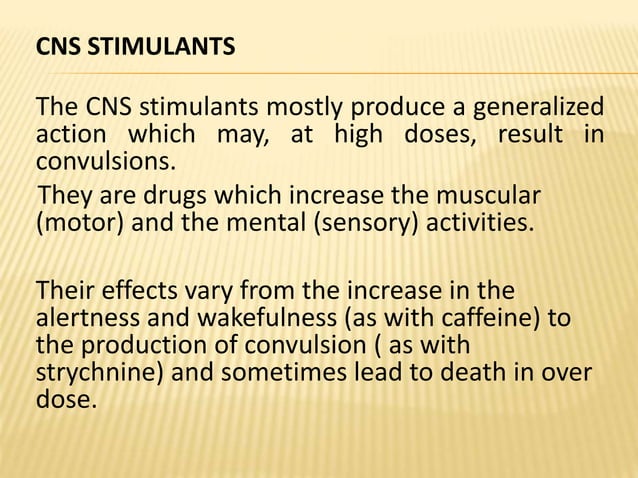 CNS STIMULANTS & COGNITIVE ENHANCERS | PPTX