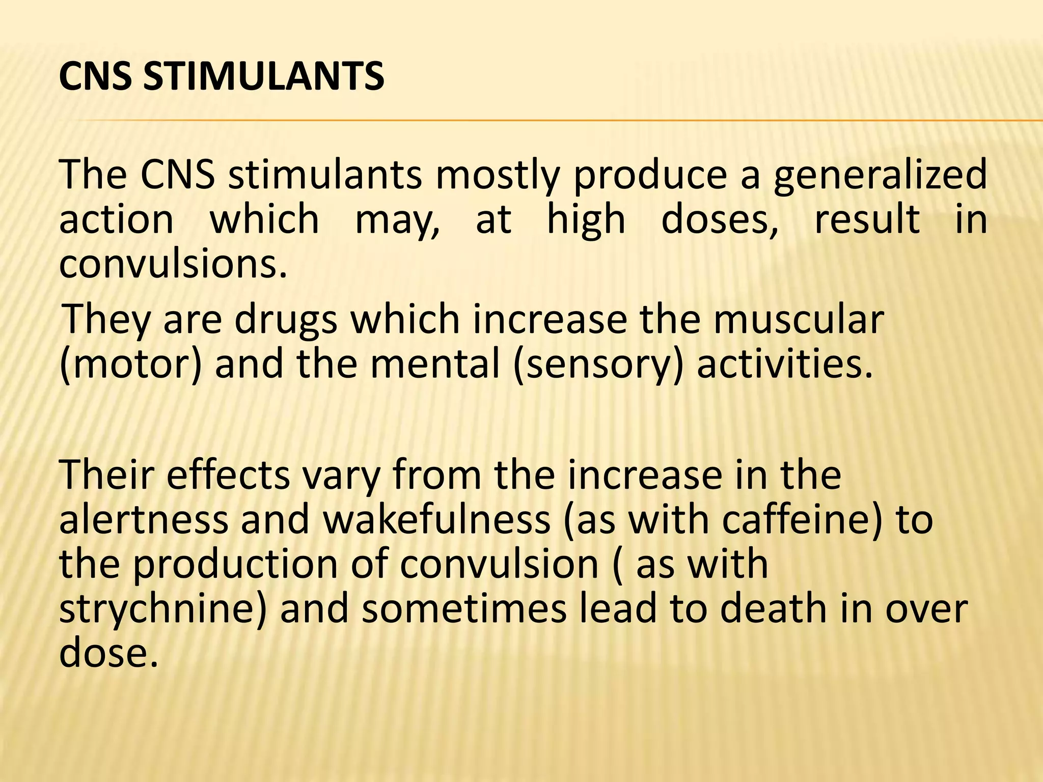 CNS stimulants & cognitive enhancers | PPTX