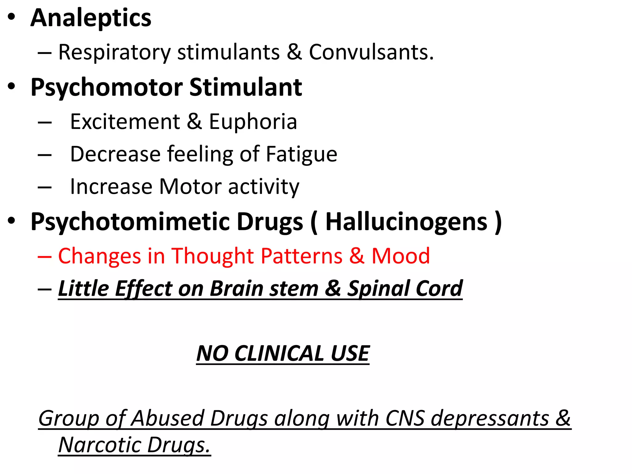 Cns stimulants & drugs of abuse | PPSX