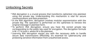 Encryption and Decription of a Text Using Rivest-Shamir-Adleman Algorithm | PPTX