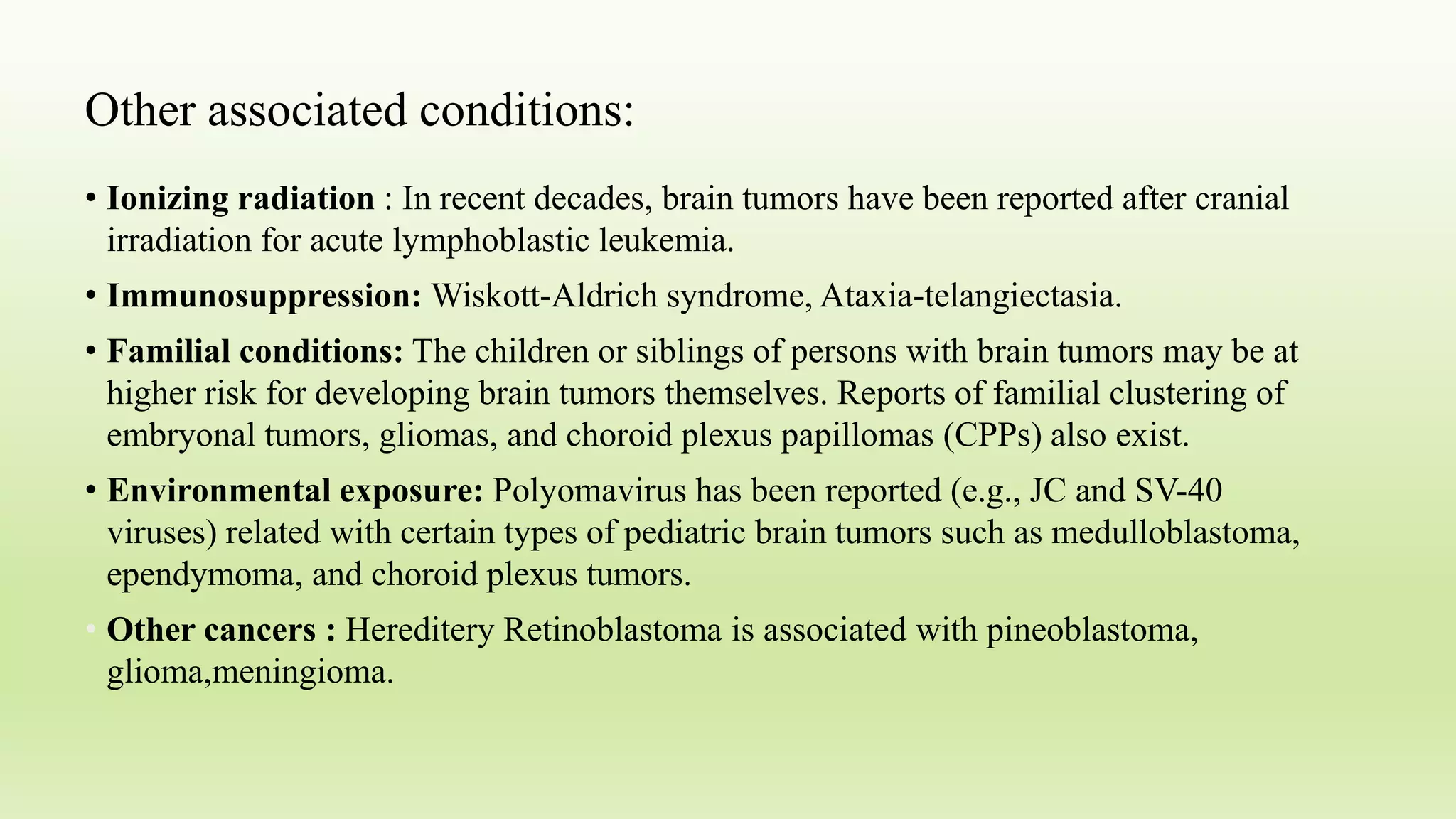 Brain tumor in children | PPTX