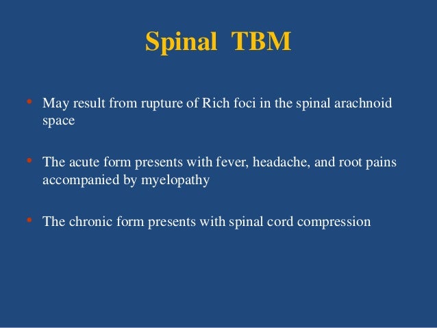 Cns tuberculosis (tbm)