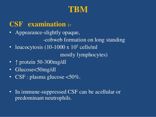 Cns tuberculosis (tbm)