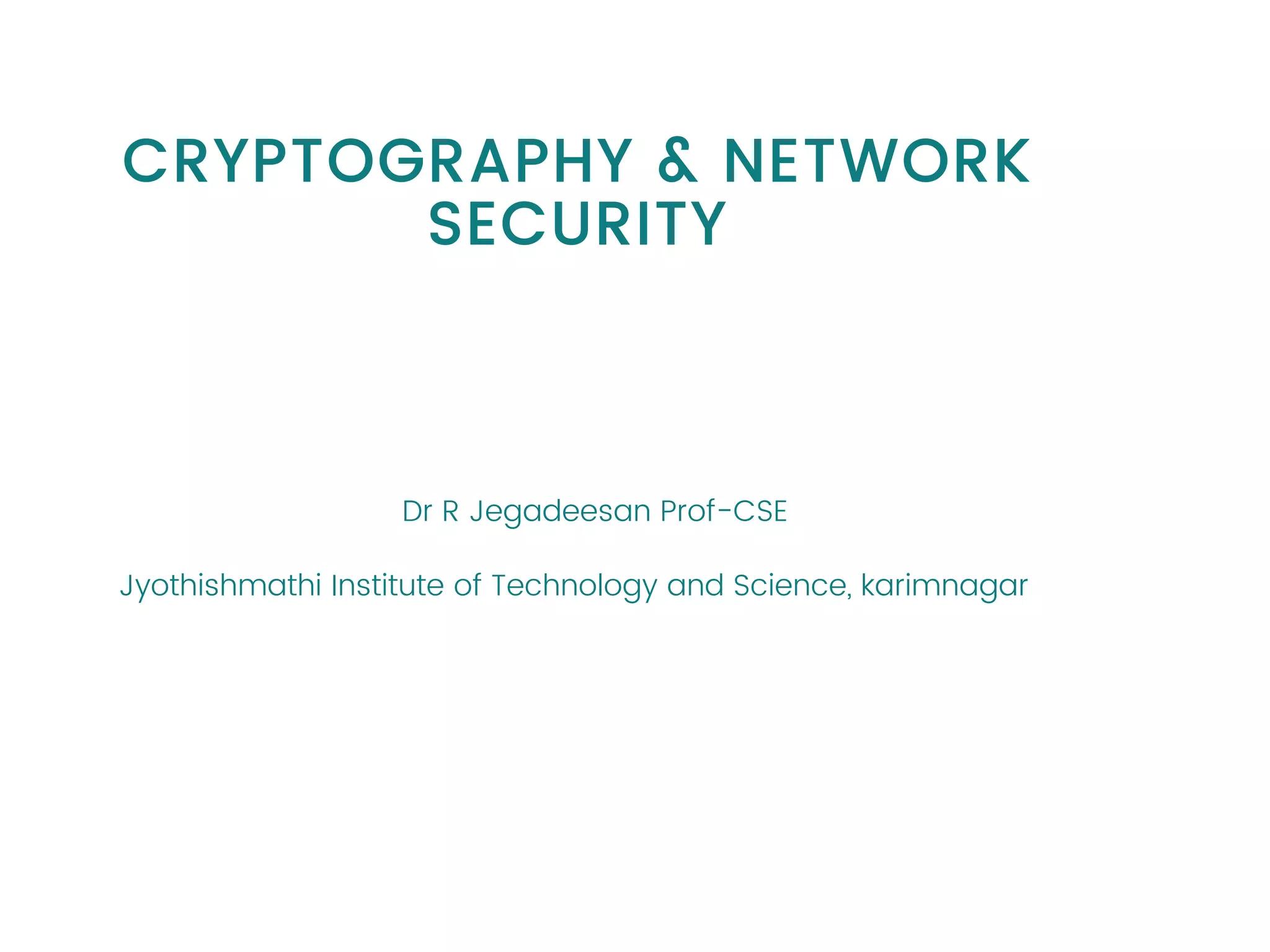 CRYPTOGRAPHY & NETWORK SECURITY | PDF