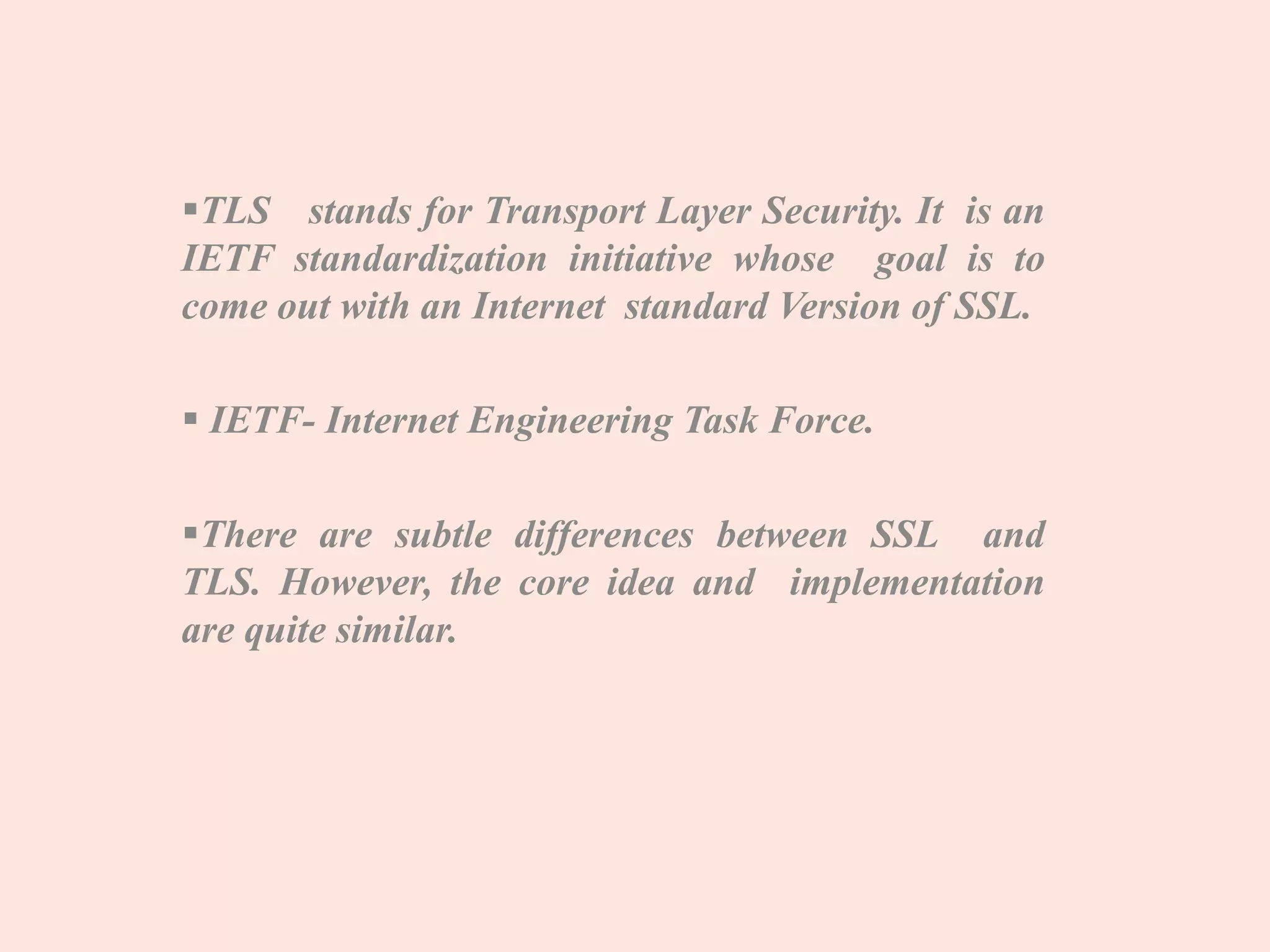 CRYPTOGRAPHY AND NETWORK SECURITY- Transport-level Security | PDF
