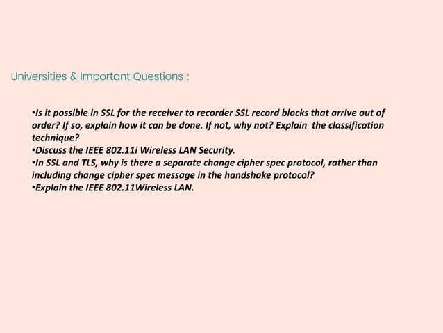 CRYPTOGRAPHY AND NETWORK SECURITY- Transport-level Security | PDF