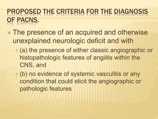 Cns vasculitis | PPTX