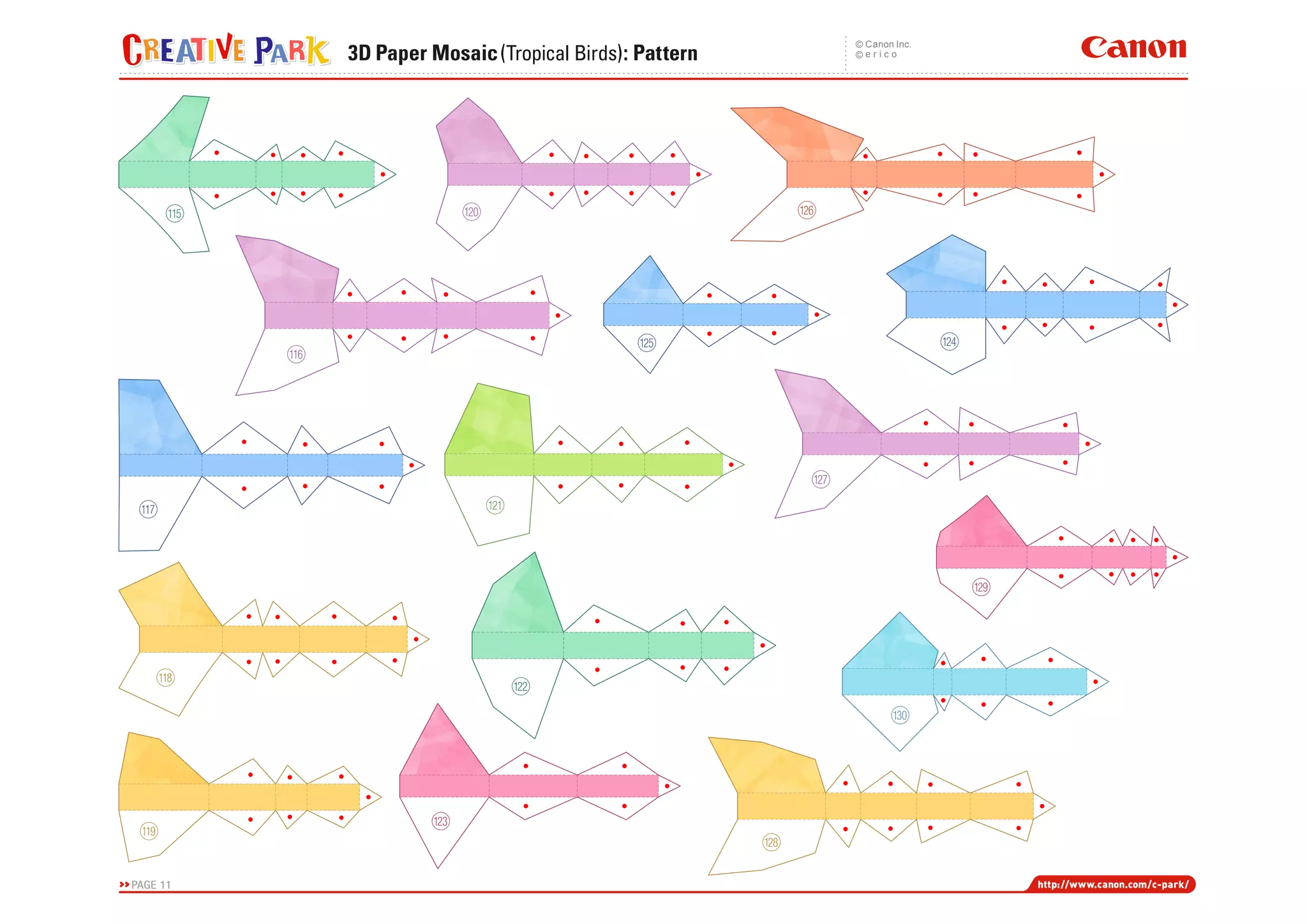 3D Tropical Brids Papercraft | PDF