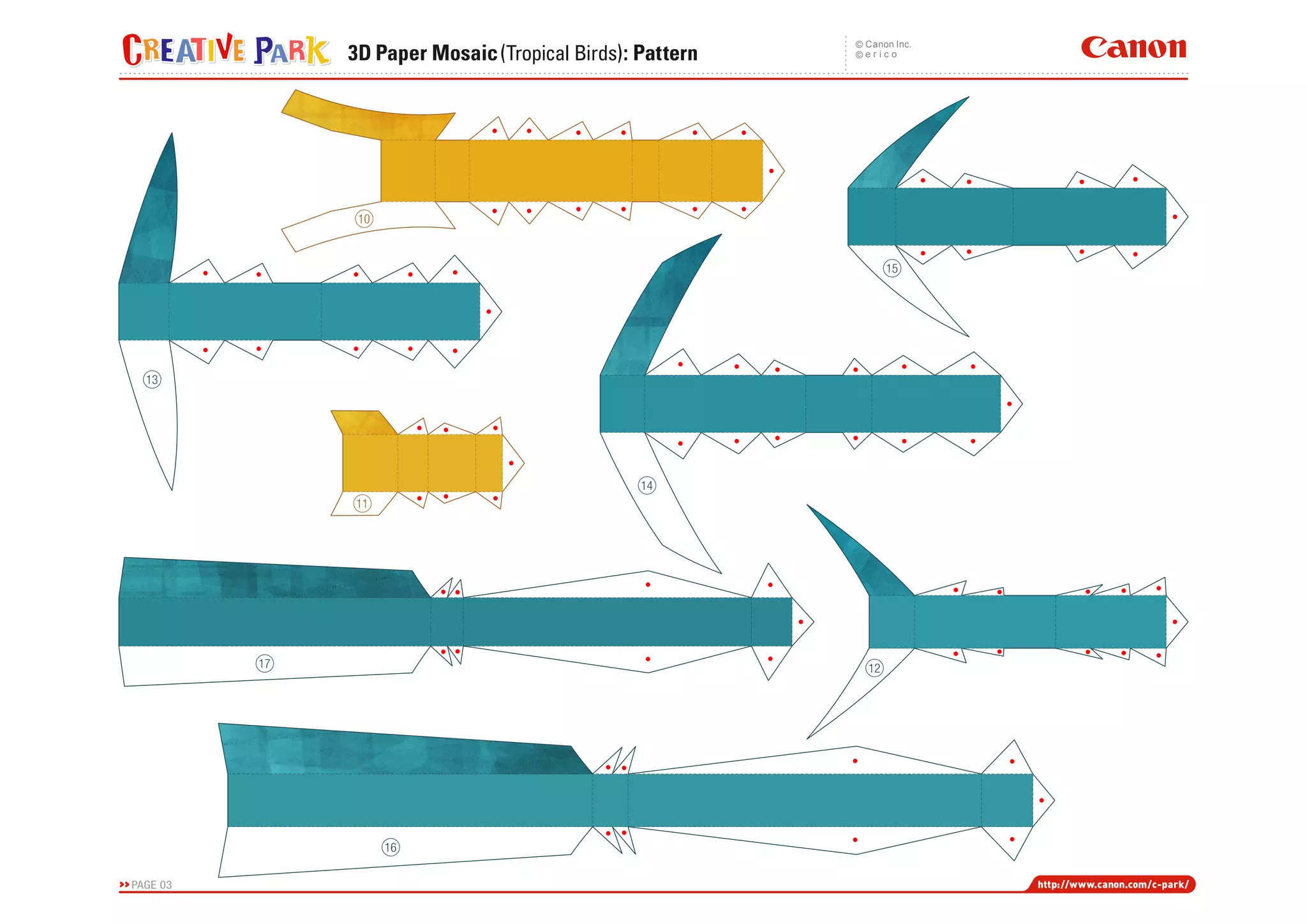 3D Tropical Brids Papercraft | PDF