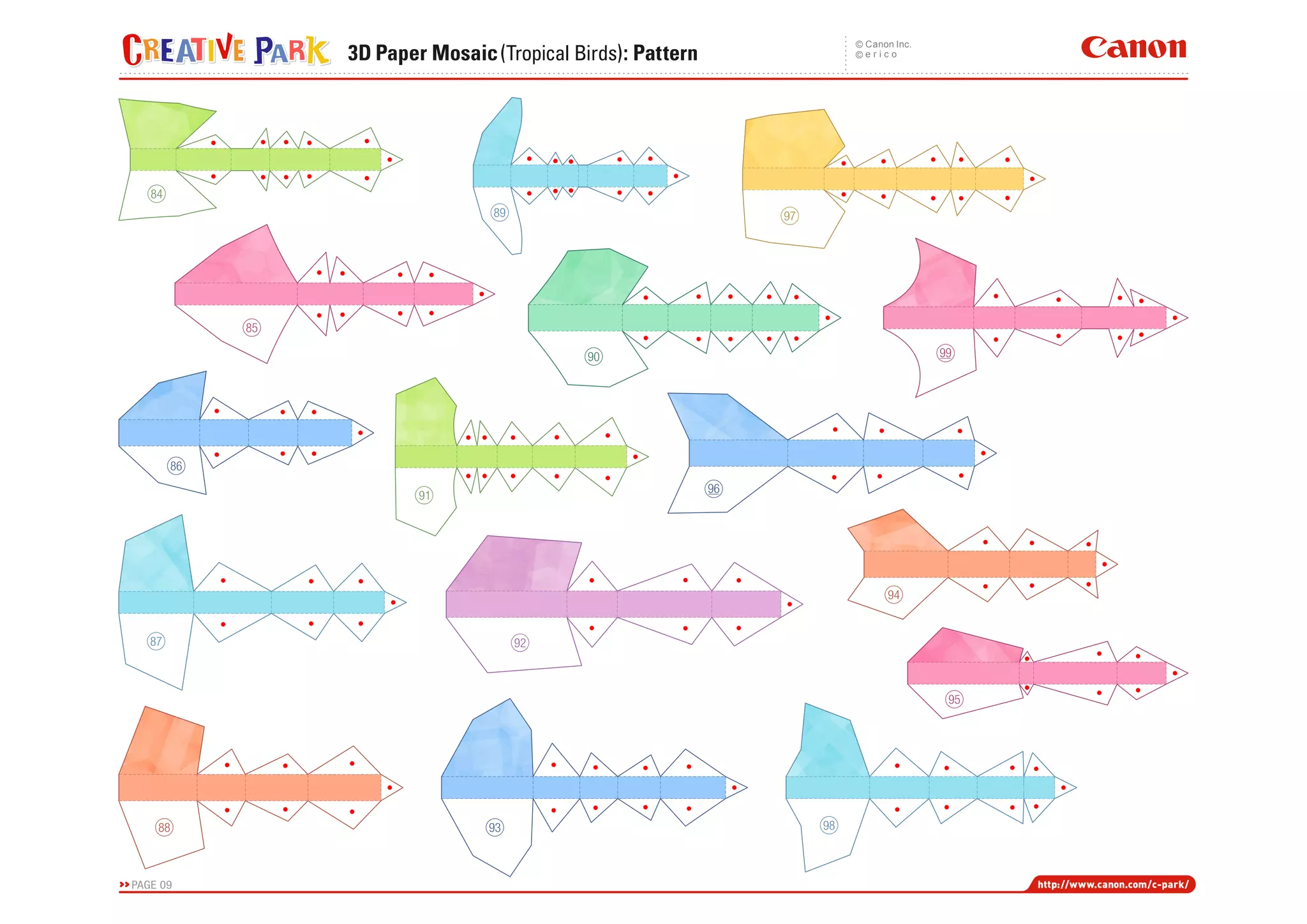 3D Tropical Brids Papercraft | PDF