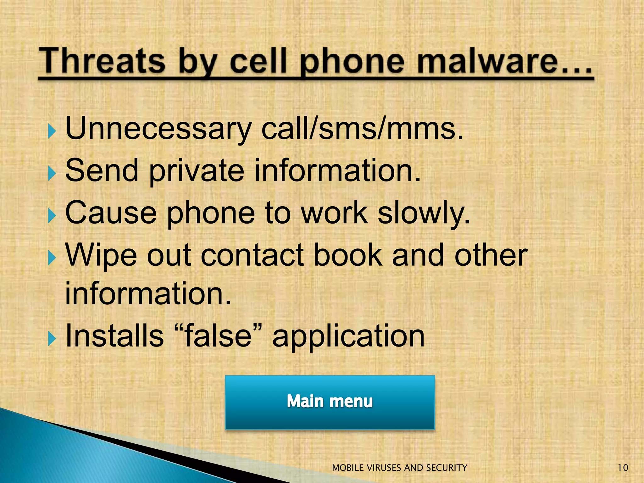 cell phone viruses and security | PPTX