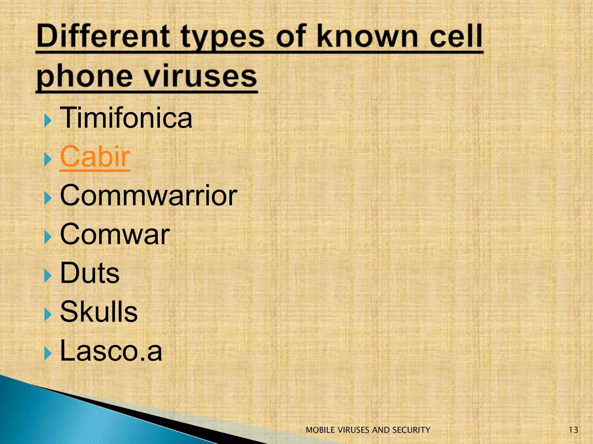 cell phone viruses and security | PPTX