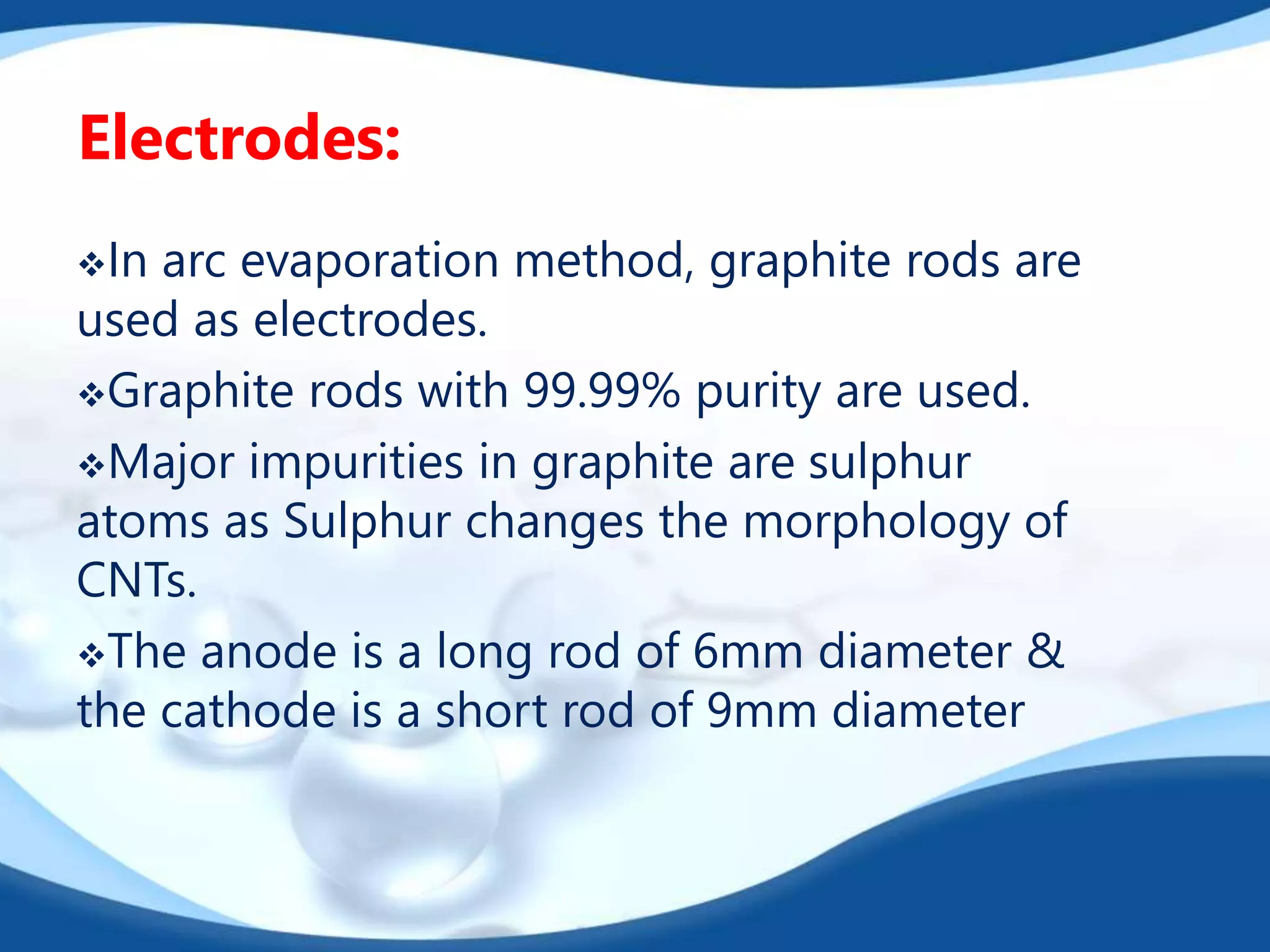 Synthesis of CNT by Arc discharge method | PPTX