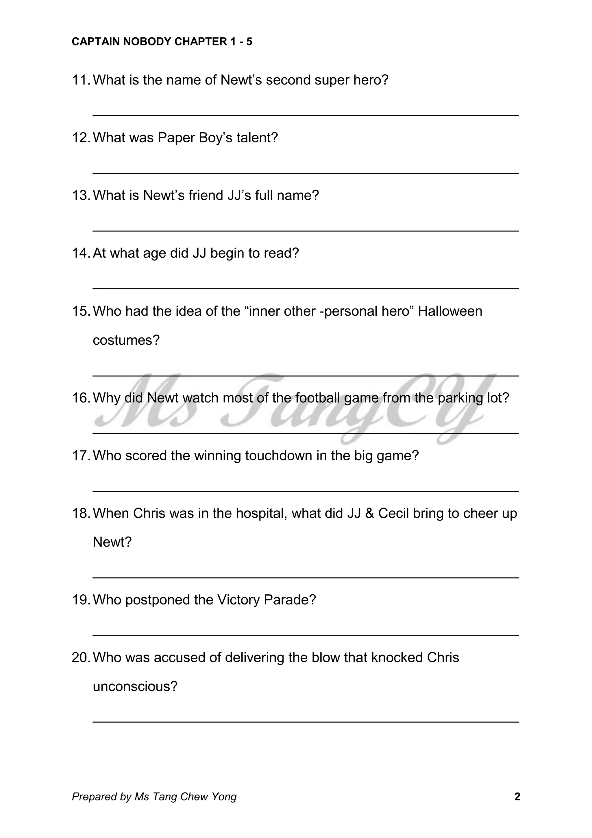 CN Chapter 1-5 Worksheet | PDF