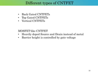 Modeling and Characterization of Single and Multichannel CNTFET | PPTX