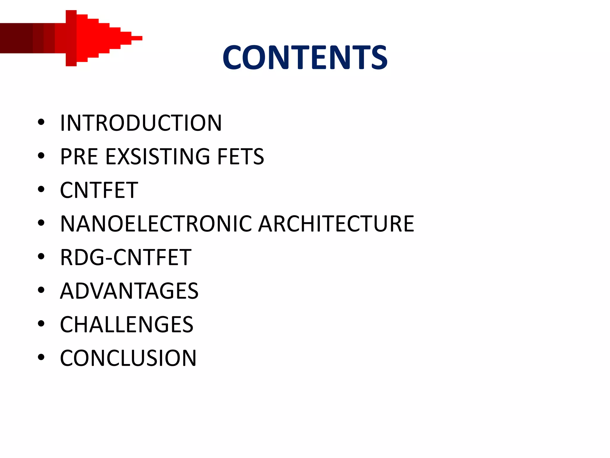 Reconfigurable Double Gate Cntfet Based Nanoelectronic Architecture Ppt