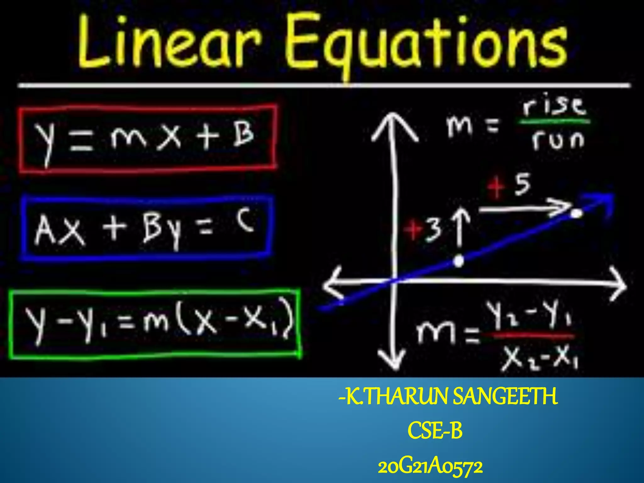 Linear Equations | PPTX | Physics | Science