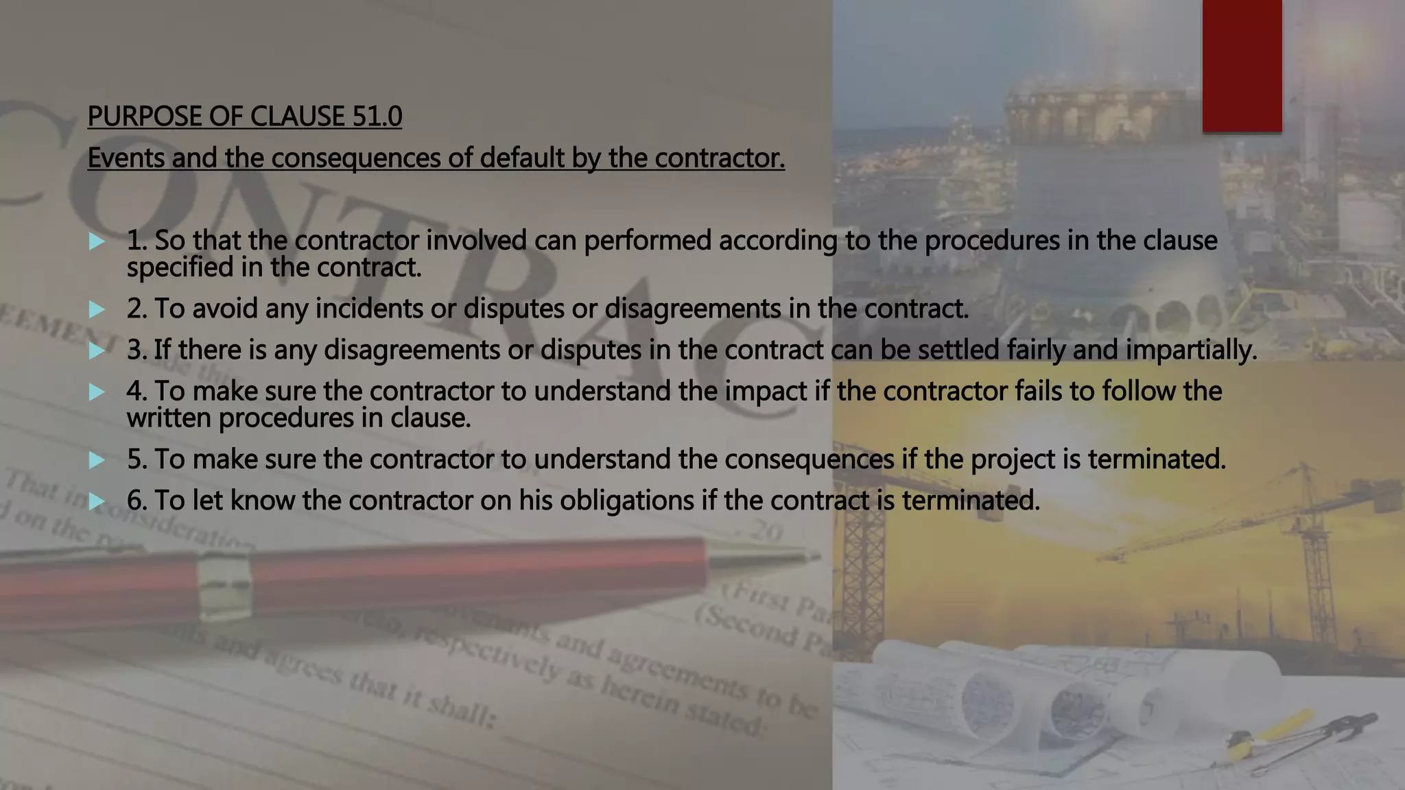 clause 51.0 and 53.0 - contract | PPTX