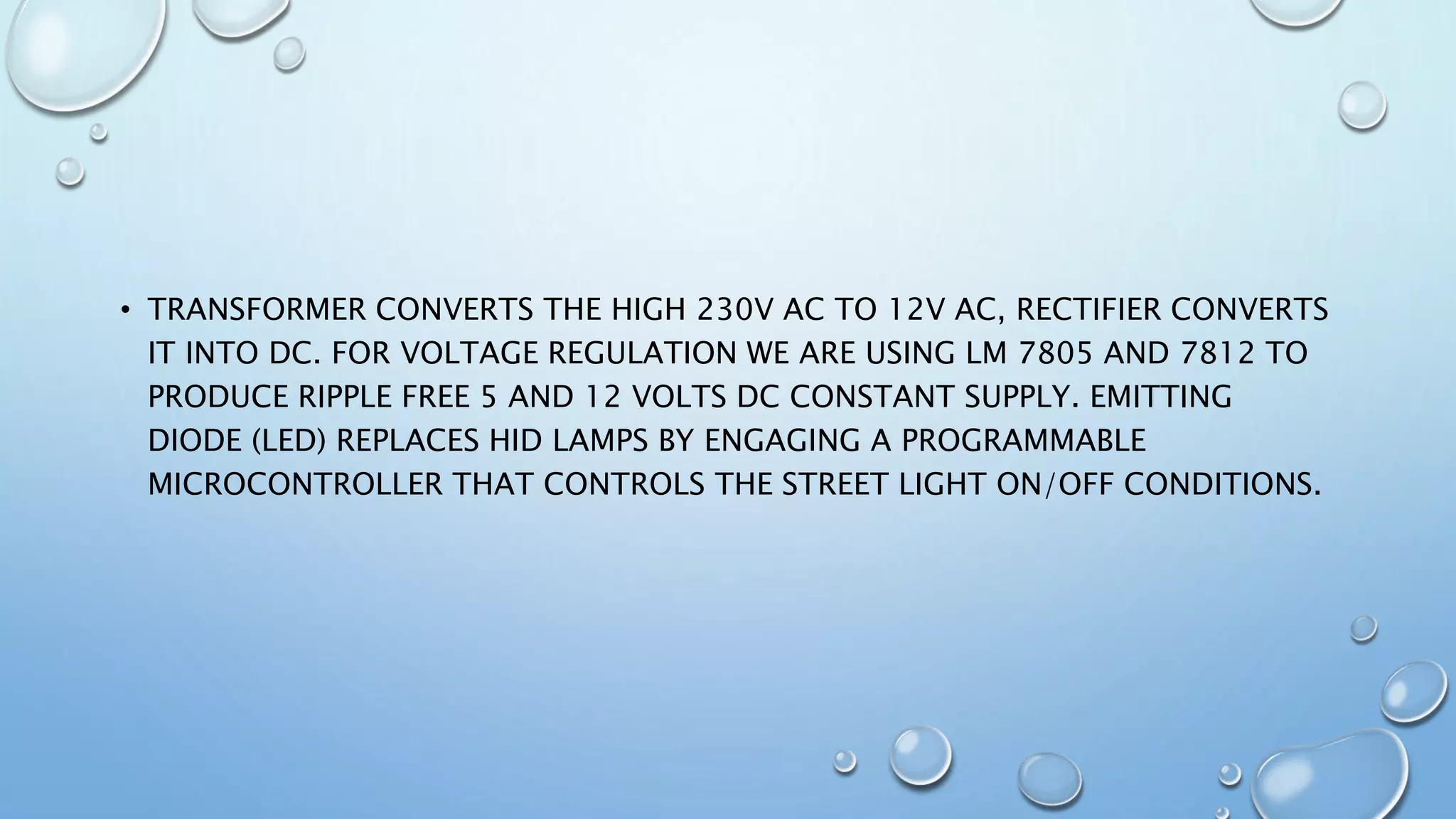 street light intensity control using micro-controller | PPTX