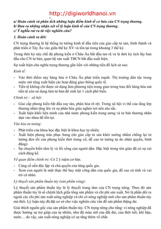 Phân tích những luận điểm kinh tế cơ bản của CN trọng nông. | DOC