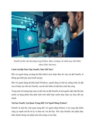 NumPy Là Gì? Tìm Hiểu Tổng Quan Về Thư Viện NumPy Trong Python | DOCX