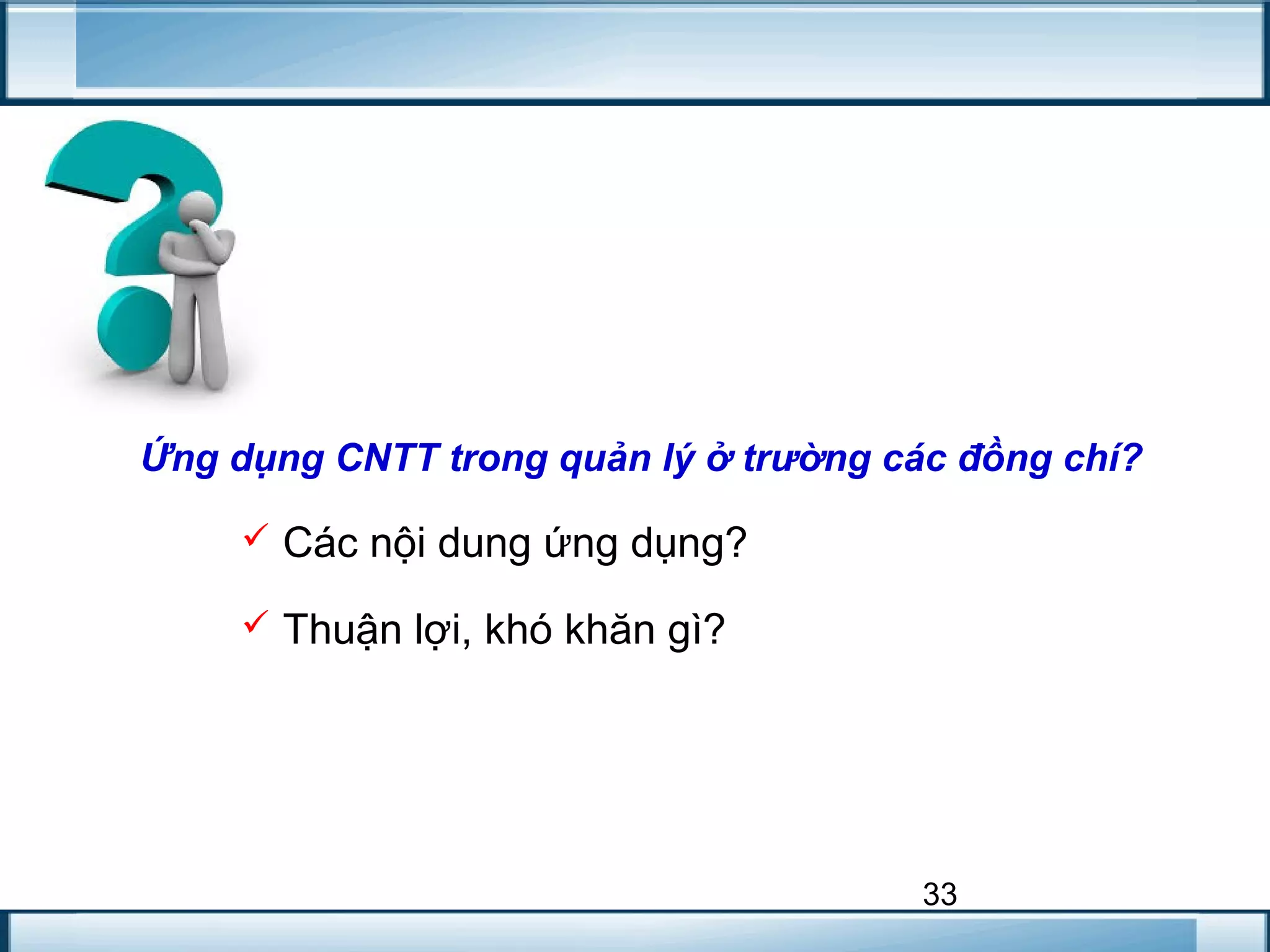 ứng dụng CNTT và truyền thông trong quản lý trường THCS | PPT