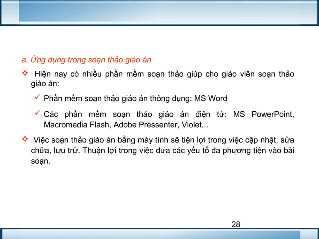 ứng dụng CNTT và truyền thông trong quản lý trường THCS | PPT