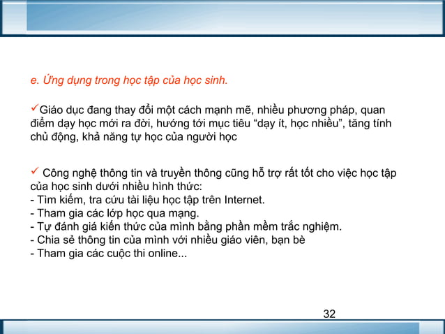 ứng dụng CNTT và truyền thông trong quản lý trường THCS | PPT