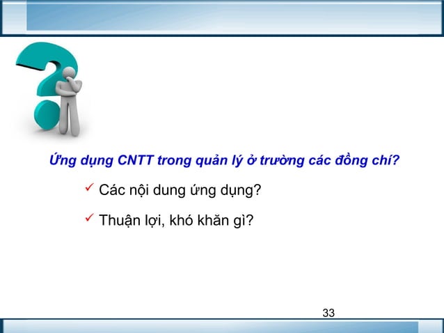 ứng dụng CNTT và truyền thông trong quản lý trường THCS | PPT