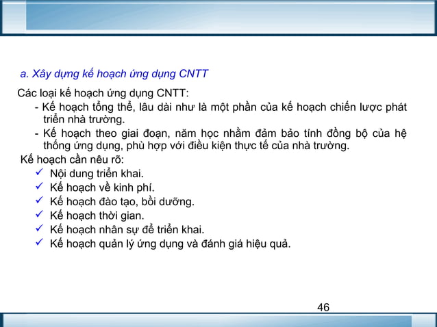 ứng dụng CNTT và truyền thông trong quản lý trường THCS | PPT