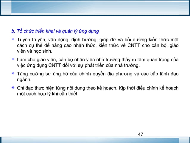 ứng dụng CNTT và truyền thông trong quản lý trường THCS | PPT