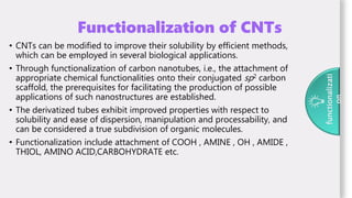 carbon nanotube an effective tool in cancer diagnosis and treatment | PPTX