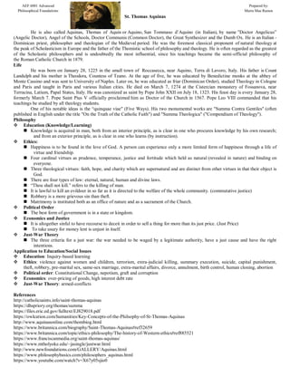 St. Thomas Aquinas (for Submission) | PDF